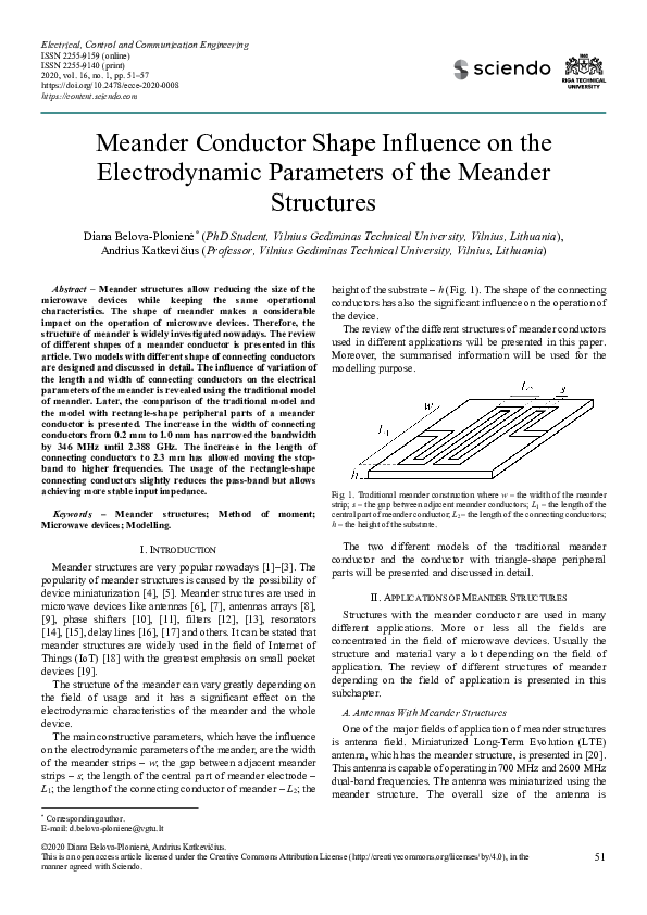 (PDF) Meander Conductor Shape Influence on the Electrodynamic ...