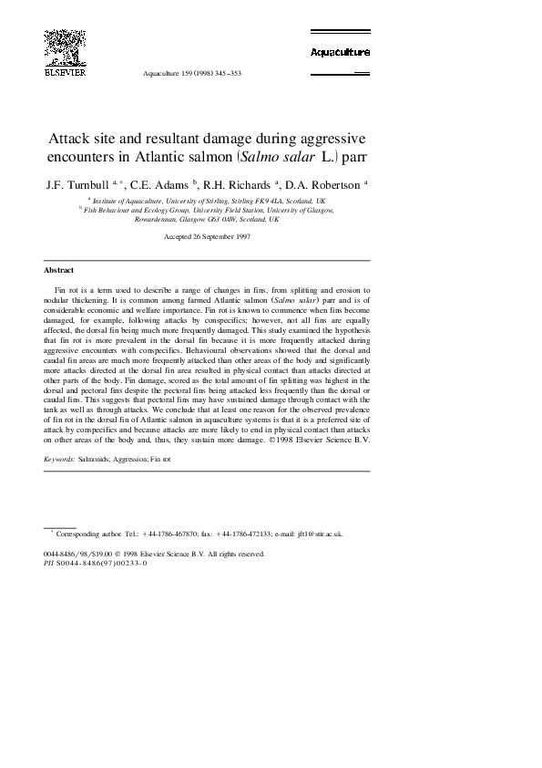 (PDF) Attack site and resultant damage during aggressive encounters in ...