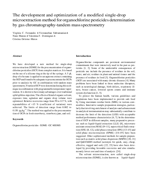 (PDF) The development and optimization of a modified single-drop microextraction method for ...