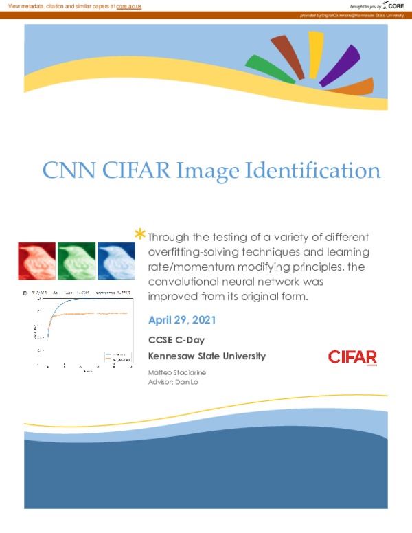(PDF) UR-65 CNN CIFAR Image Identification