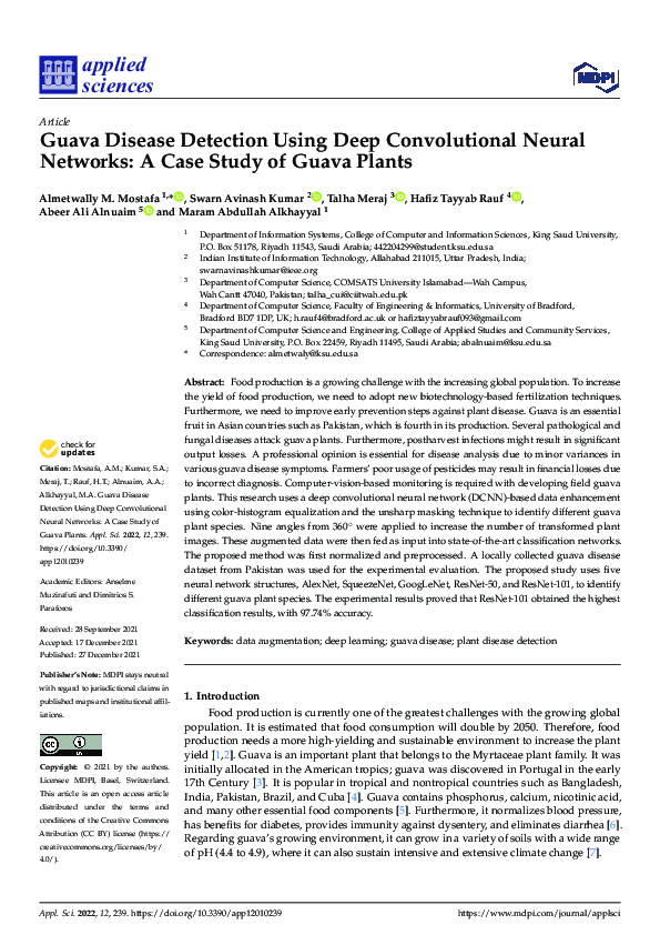 Pdf Guava Disease Detection Using Deep Convolutional Neural Networks