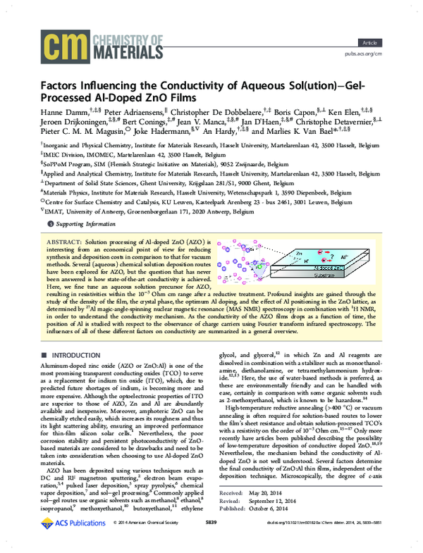 (PDF) Factors Influencing the Conductivity of Aqueous Sol(ution)–Gel ...