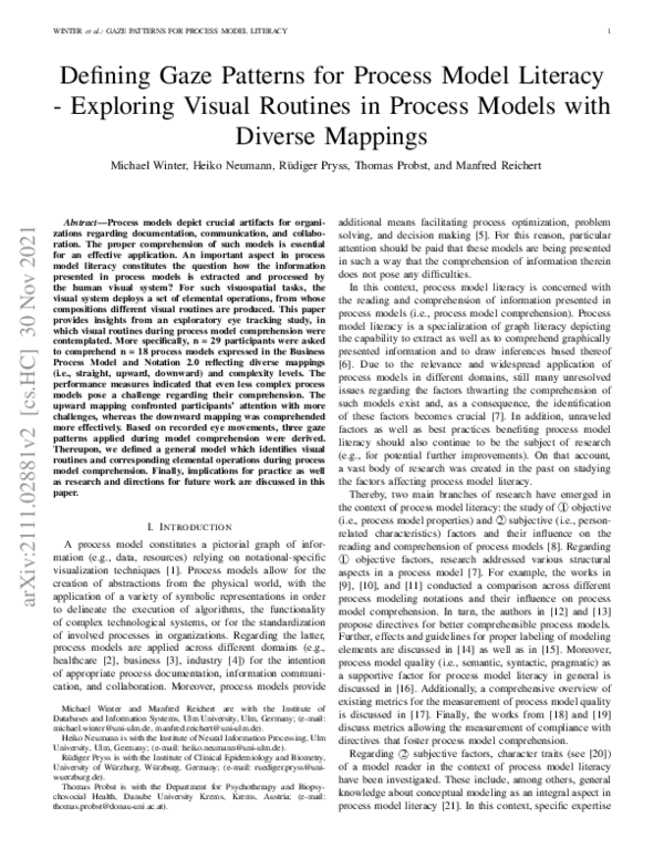 (PDF) Defining Gaze Patterns for Process Model Literacy - Exploring ...