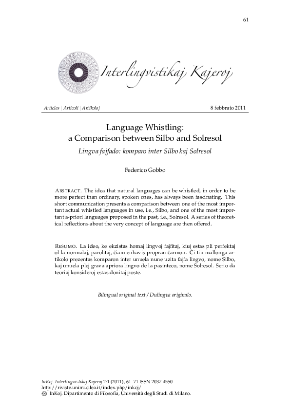 (PDF) Language Whistling: a Comparison between Silbo and Solresol ...