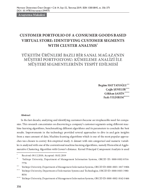 (PDF) Customer Portfolio of a Consumer Goods Based Virtual Store ...
