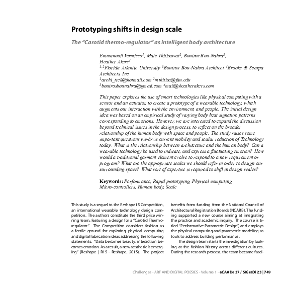 (PDF) Prototyping shifts in design scale The “Carotid thermo-regulator ...