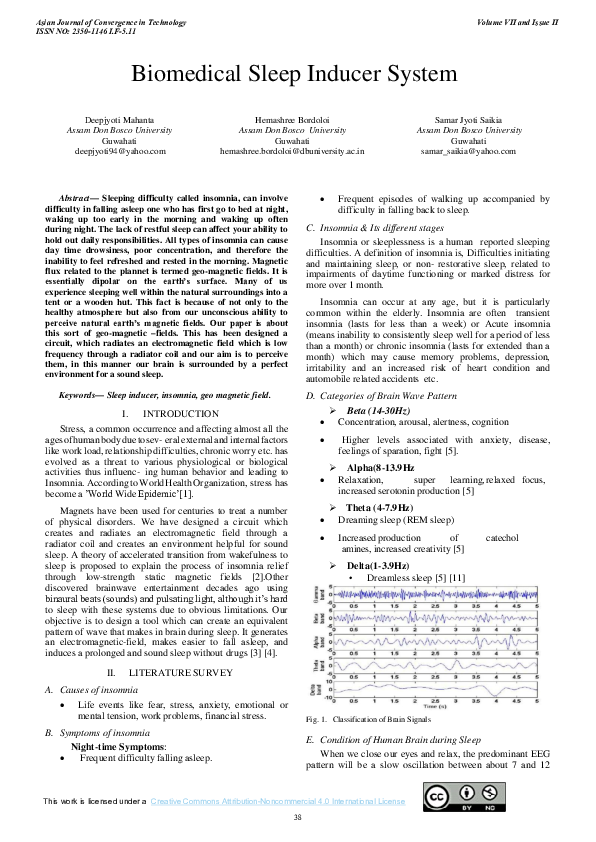 (PDF) Biomedical Sleep Inducer System