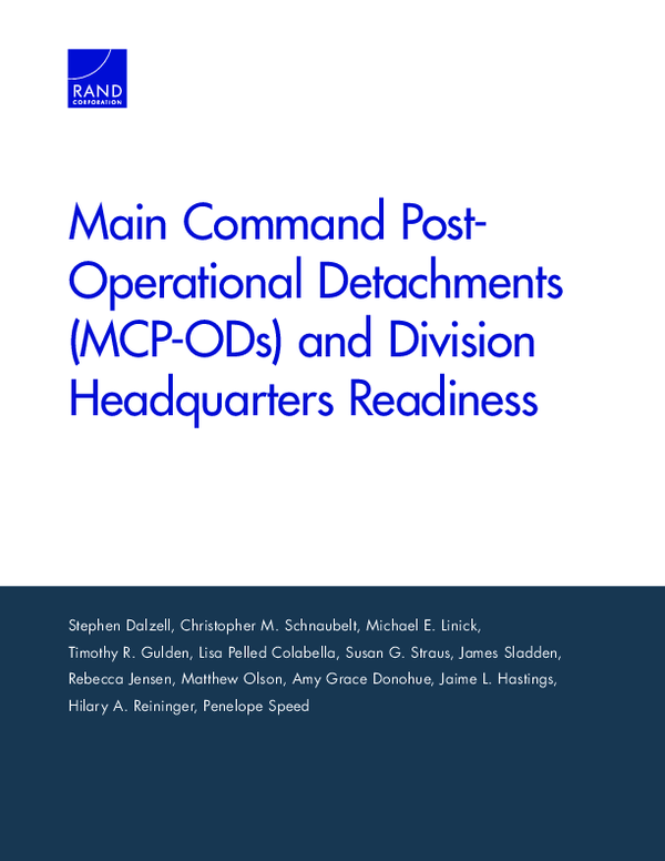 (PDF) Main Command Post-Operational Detachments (MCP-ODs) and Division ...