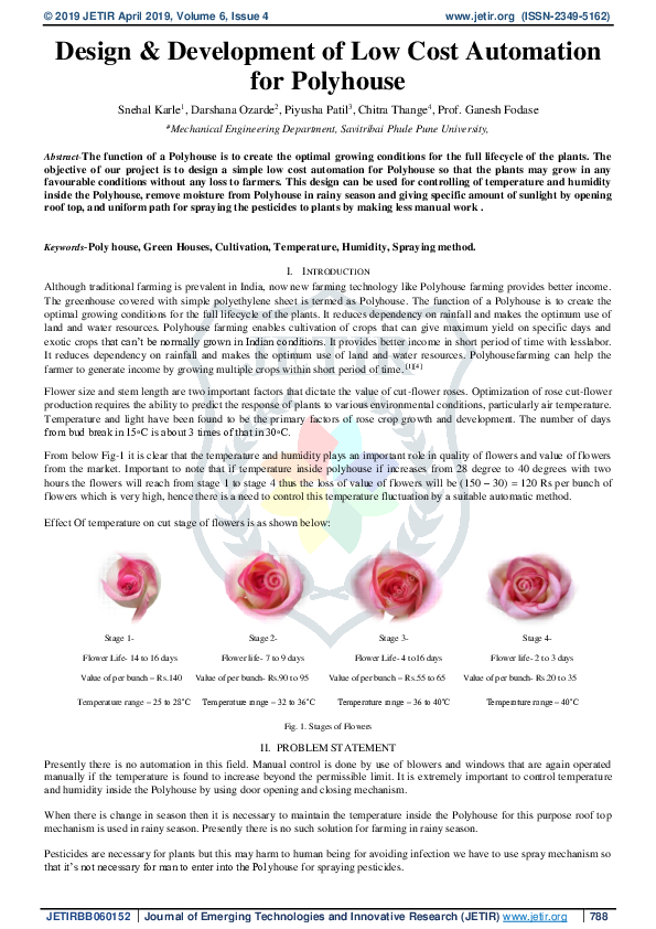 (PDF) Design & Development of Low Cost Automation for Polyhouse
