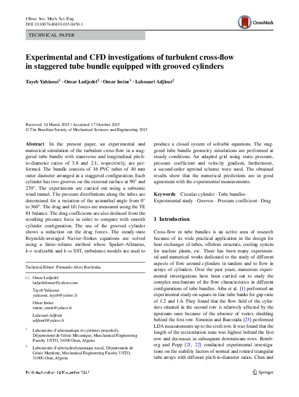 (PDF) Experimental and CFD investigations of turbulent cross-flow in ...