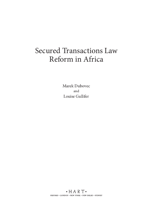 (PDF) Secured Transactions Law Reform in Africa