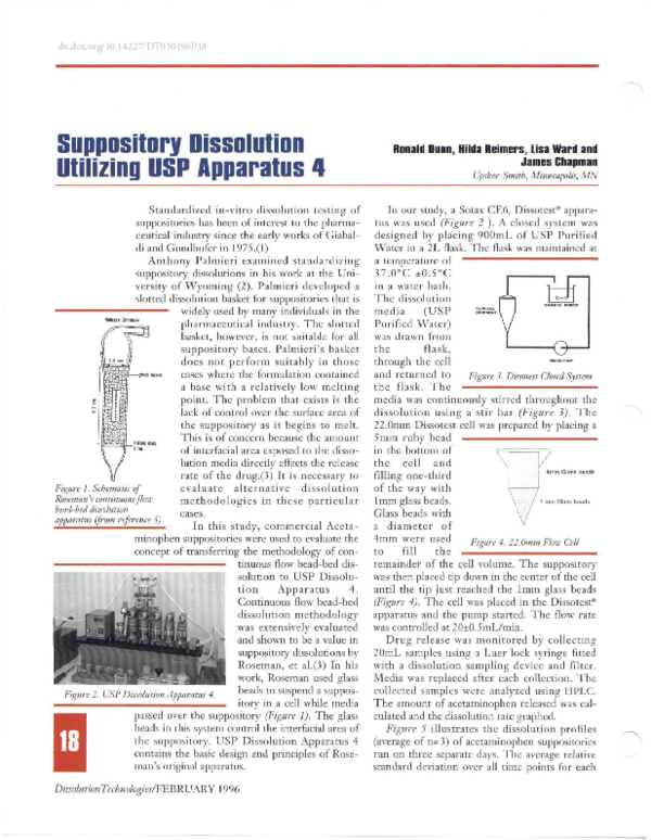 (PDF) Suppository Dissolution Utilizing USP Apparatus 4