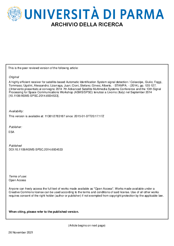 Pdf A Highly Efficient Receiver For Satellite Based Automatic Identification System Signal