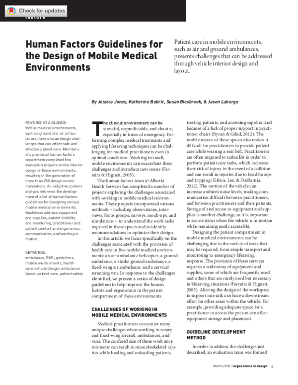 (PDF) Human Factors Guidelines for the Design of Mobile Medical ...