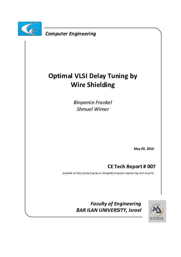 (PDF) Optimal VLSI Delay Tuning by Wire Shielding