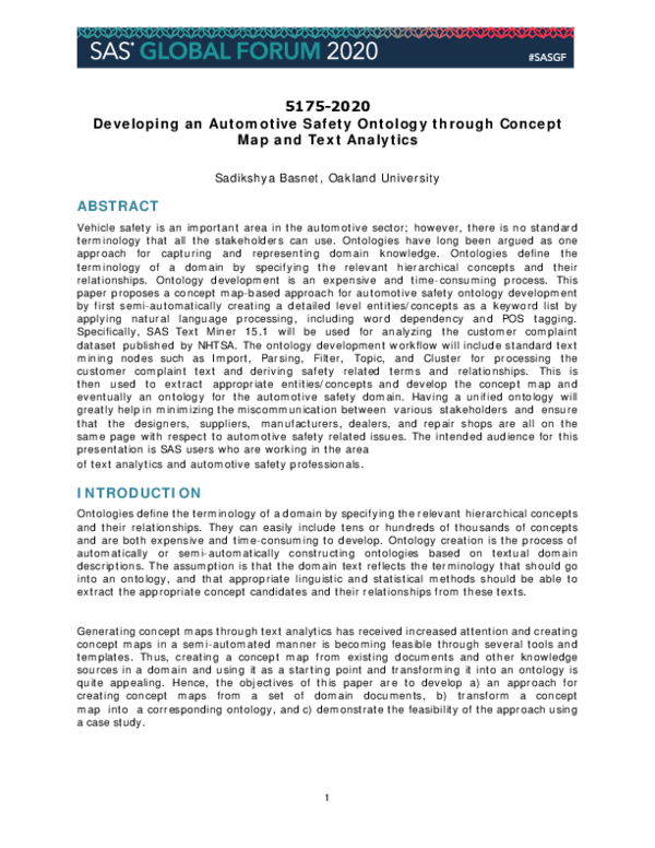(PDF) Developing an Automotive Safety Ontology through Concept Map and ...