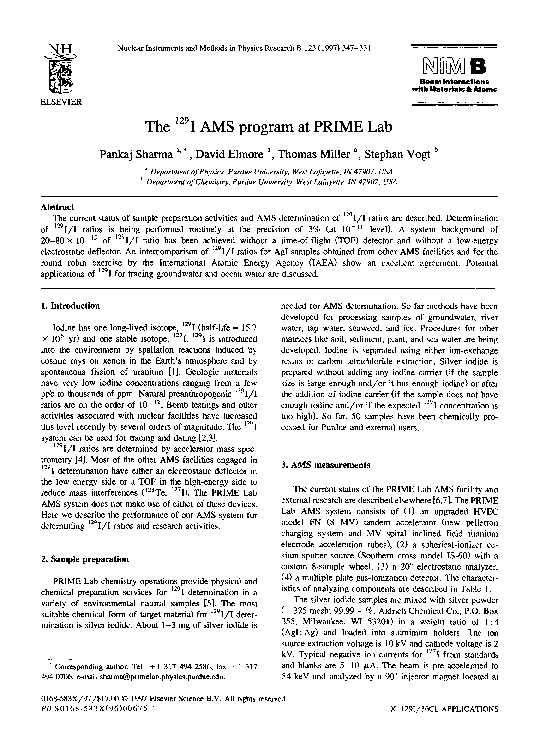(PDF) The 129I AMS program at PRIME Lab