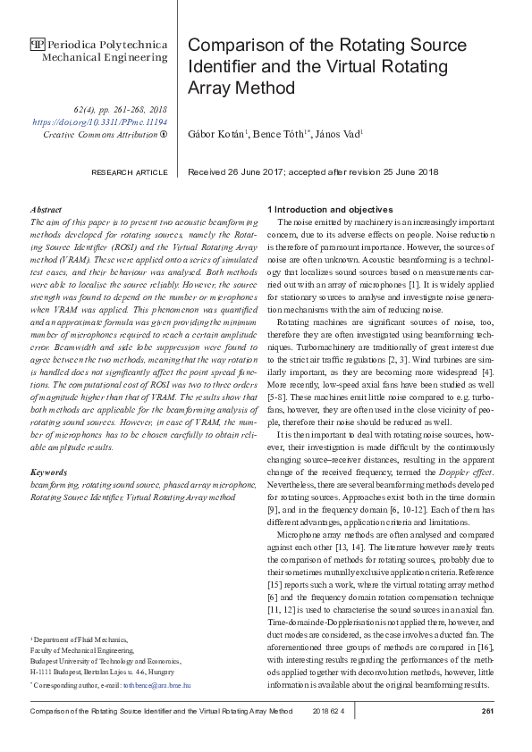 Pdf Comparison Of The Rotating Source Identifier And The Virtual Rotating Array Method 3597