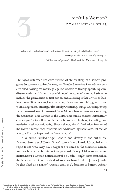 (PDF) Chapter 3 Ain’t I a Woman? Domesticity’s Other (from Burying the ...