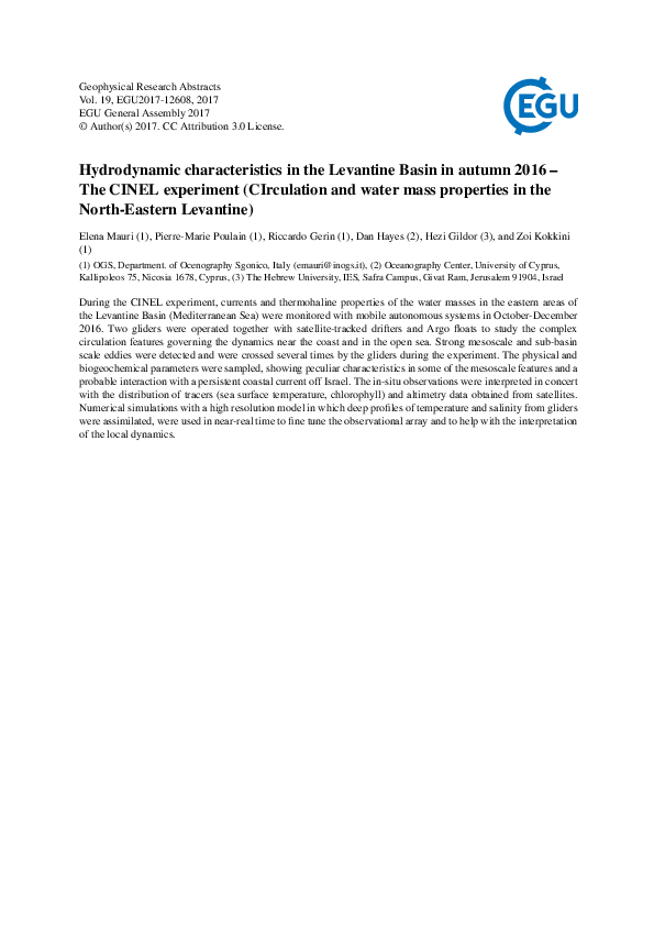 (PDF) Hydrodynamic characteristics in the Levantine Basin in autumn ...