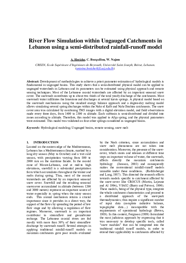 (PDF) River flow simulation within ungauged catchments using a daily ...