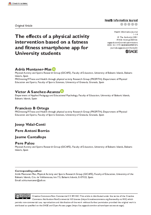 (PDF) The effects of a physical activity intervention based on a ...