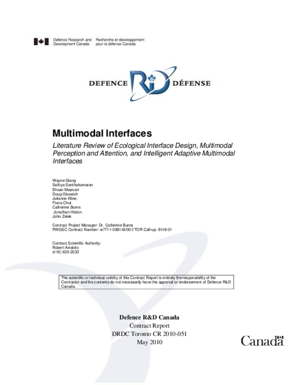 (PDF) Multimodal Interfaces: Literature Review of Ecological Interface ...