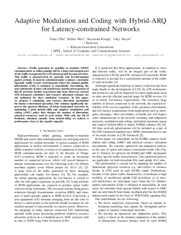 (PDF) Adaptive modulation and coding with hybrid-ARQ for latency ...
