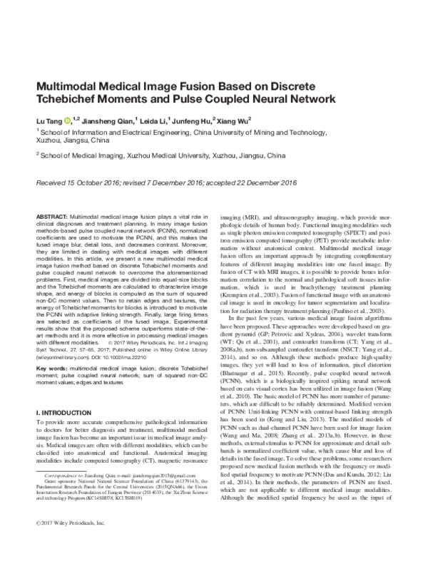 (PDF) Multimodal Medical Image Fusion Based on Discrete Wavelet Transform and Genetic Algorithm
