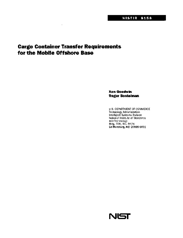 (PDF) Cargo container transfer requirements for the mobile offshore base