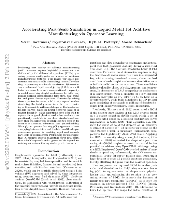 (PDF) Accelerating Part-Scale Simulation in Liquid Metal Jet Additive ...