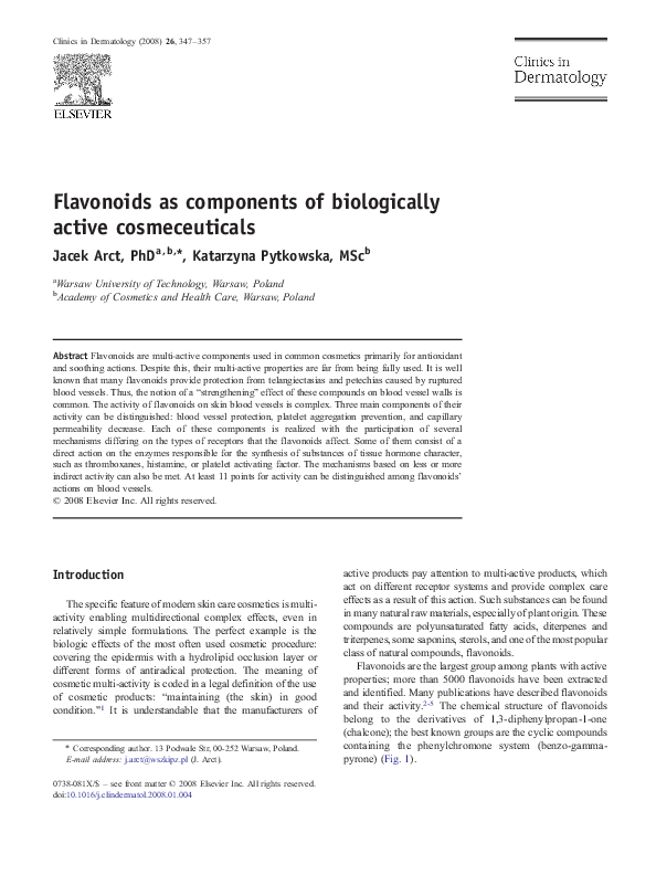 (PDF) Flavonoids as components of biologically active cosmeceuticals