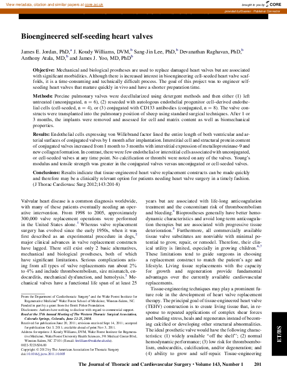 (PDF) Bioengineered self-seeding heart valves
