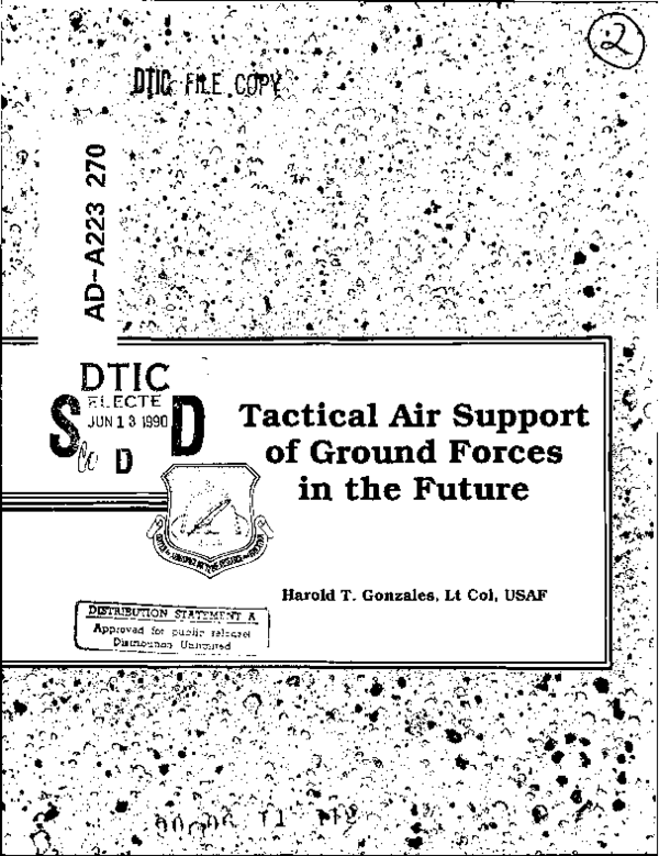 (PDF) Tactical Air Support of Ground Forces in the Future