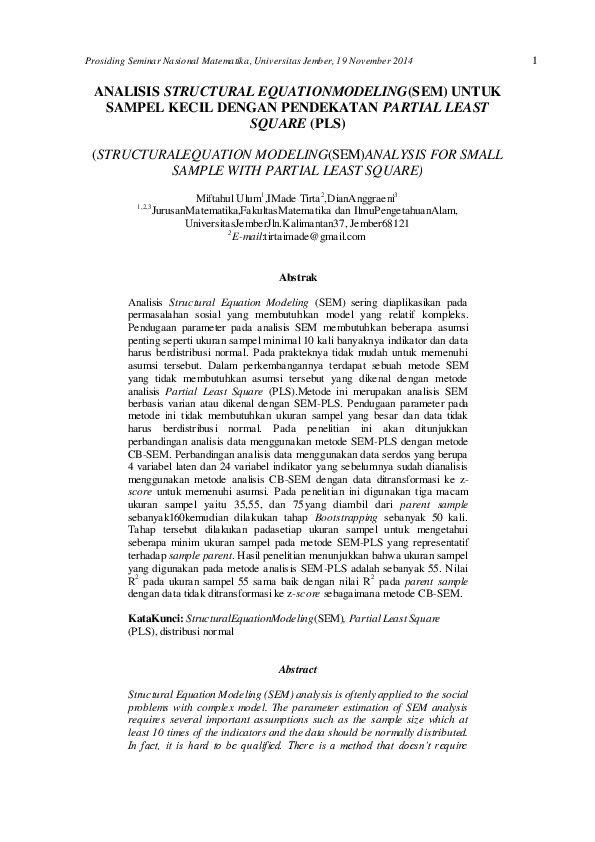 (PDF) Analisis Structural Equationmodeling(Sem) Untuk Sampel Kecil ...