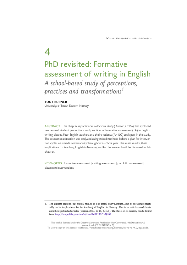 (PDF) PhD revisited: Formative assessment of writing in English