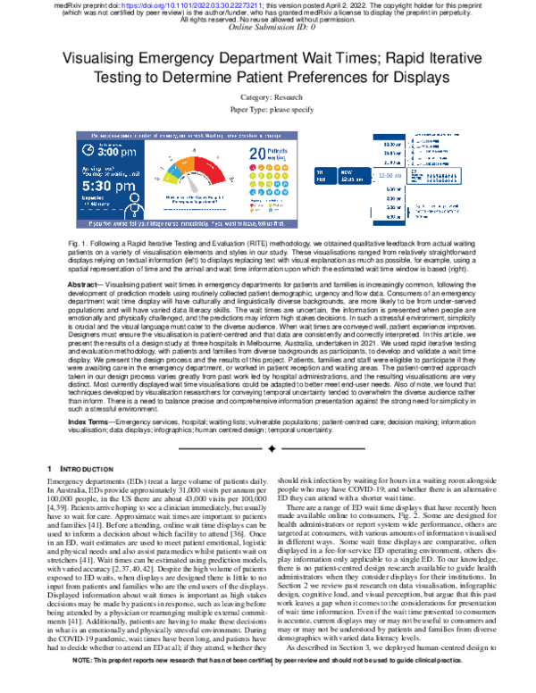 (PDF) Visualising Emergency Department Wait Times; Rapid Iterative ...
