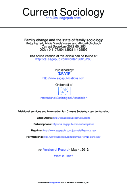(PDF) Family change and the state of family sociology