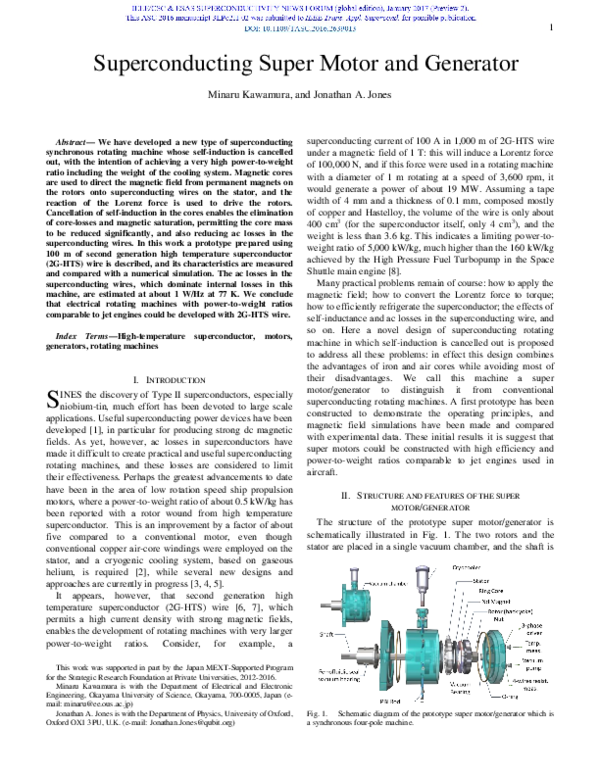 (PDF) Superconducting Super Motor and Generator