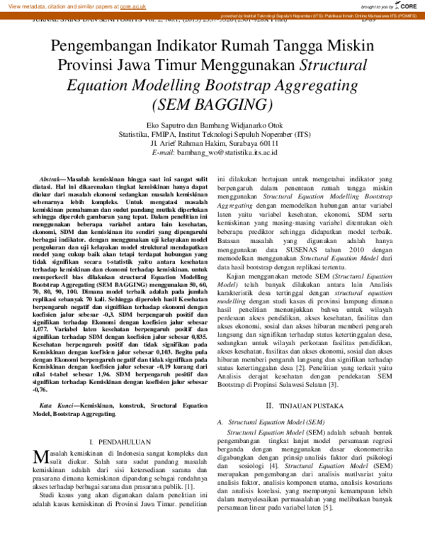 (PDF) Pengembangan Indikator Rumah Tangga Miskin Provinsi Jawa Timur ...