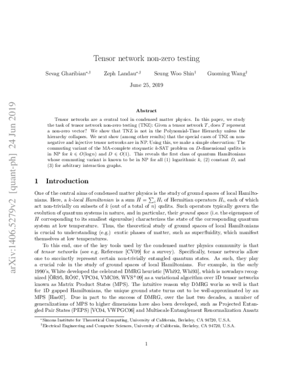 (PDF) Tensor network non-zero testing | Guoming Wang - Academia.edu