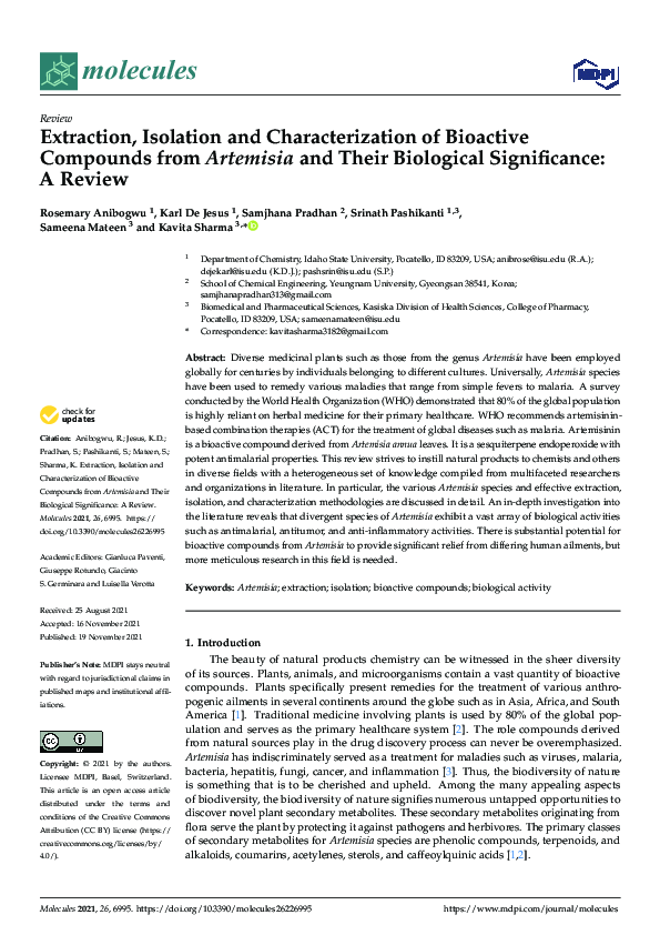 Pdf Extraction Isolation And Characterization Of Bioactive Compounds