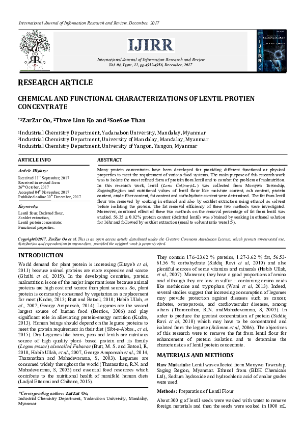 (PDF) Chemical and Functional Characterizations of Chickpea Protein ...