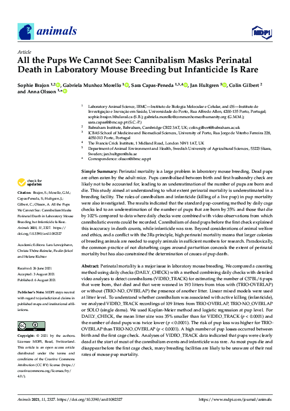 (PDF) All the Pups We Cannot See: Cannibalism Masks Perinatal Death in ...