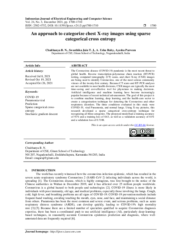 (PDF) An approach to categorize chest X-ray images using sparse ...