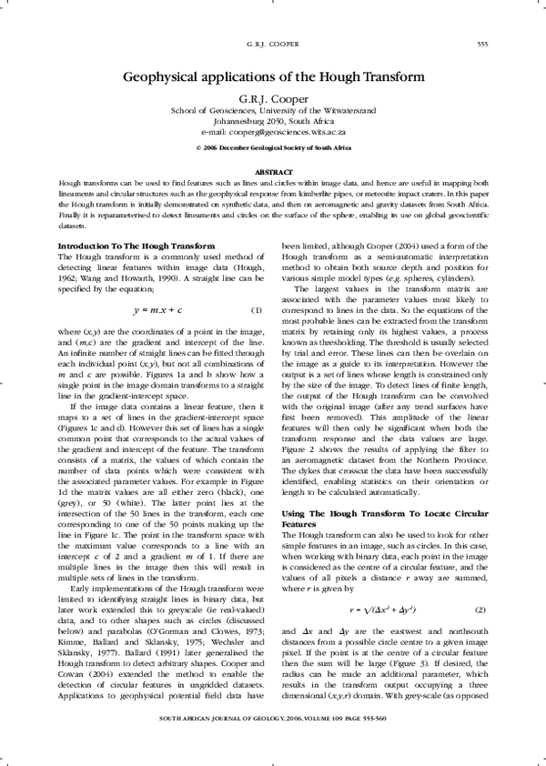 (PDF) Geophysical applications of the Hough Transform | Gordon Cooper - Academia.edu
