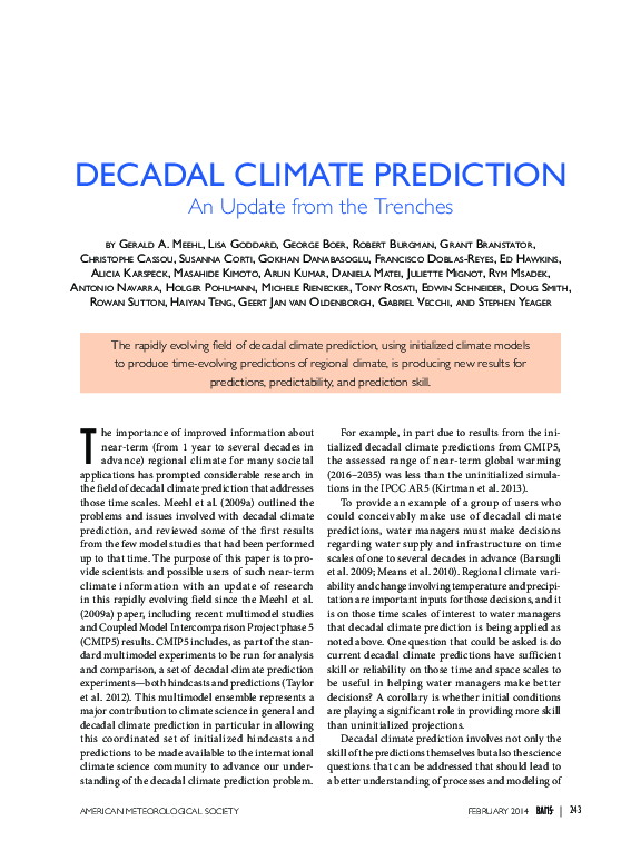 (PDF) Decadal Climate Prediction: An Update from the Trenches