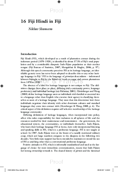 (PDF) Fiji Hindi in Fiji