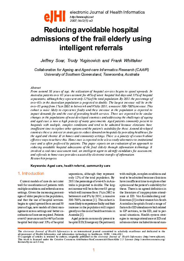 (PDF) electronic Journal of Health Informatics