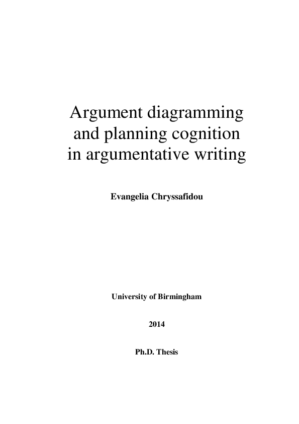 (PDF) Argument diagramming and planning cognition in argumentative writing